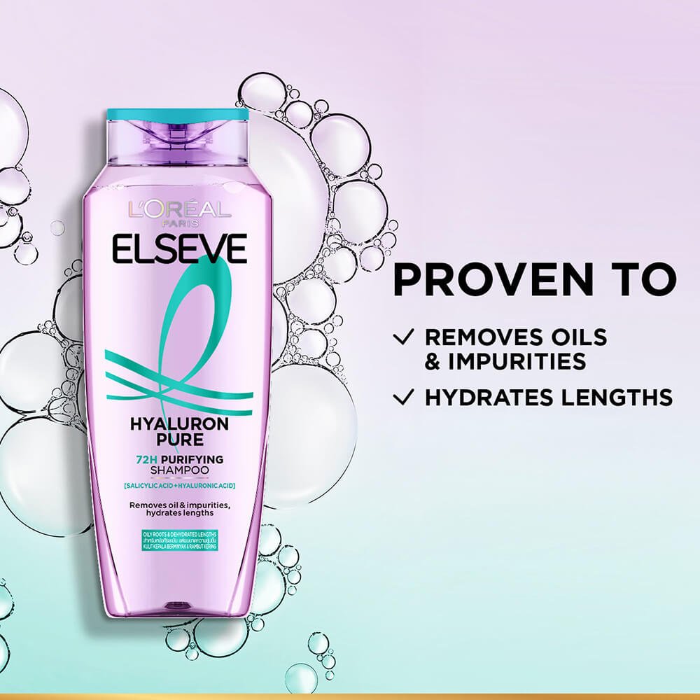 L’Oréal Paris ELSEVE Hyaluron Pure 72H purifying shampoo for fresh ...