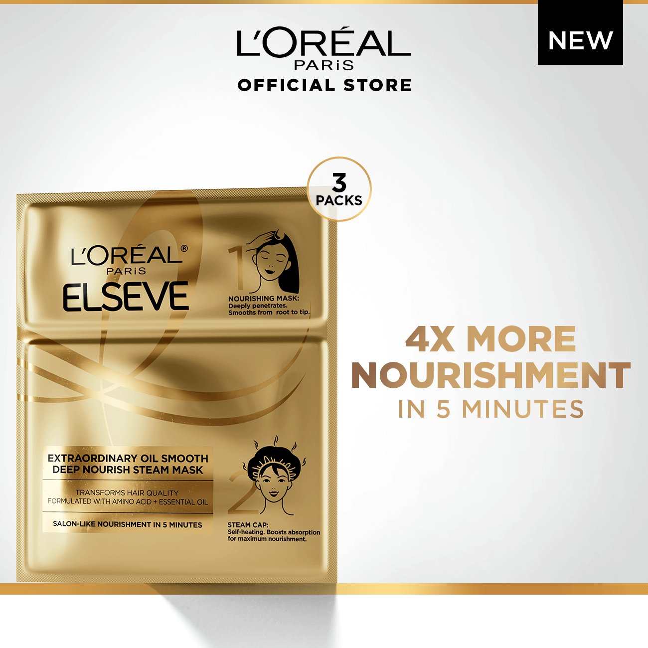 L’Oréal Paris Extraordinary Oil Smooth Steam Mask 40ML