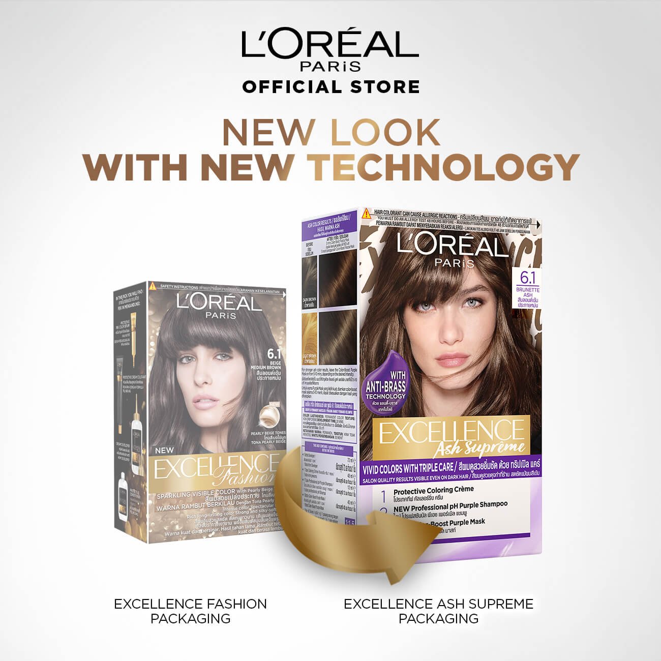 L’Oréal Paris Excellence Ash Supreme Hair Color 6.1 Brunette Ash
