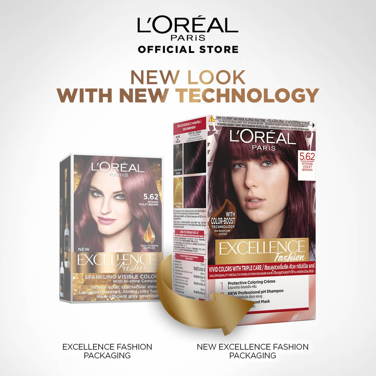 L’Oreal Paris Excellence Fashion hair color - 5.62 Intense Violet Brown