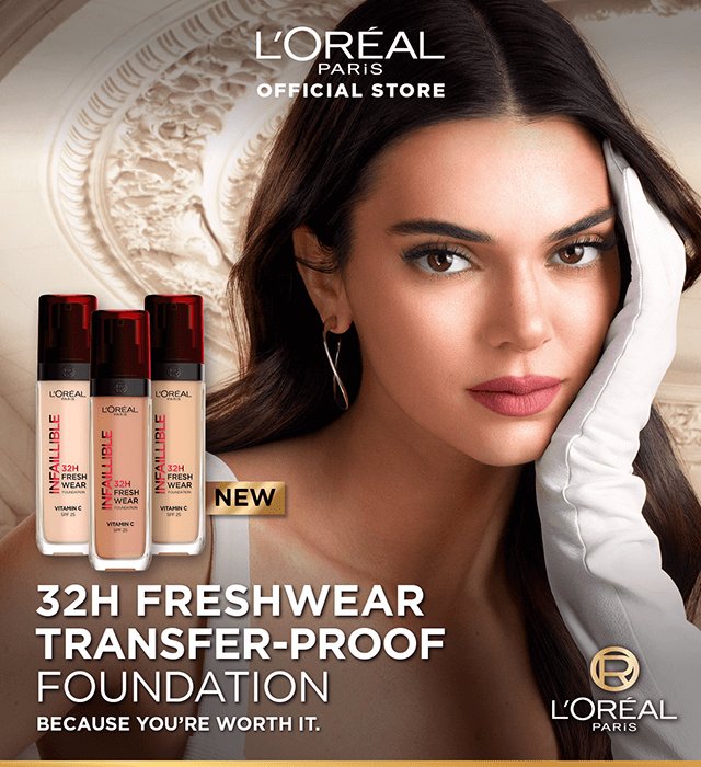 L’Oréal Paris Infallible 32H FreshWear Foundation with Vitamin C & SPF 25, Medium to Full ...