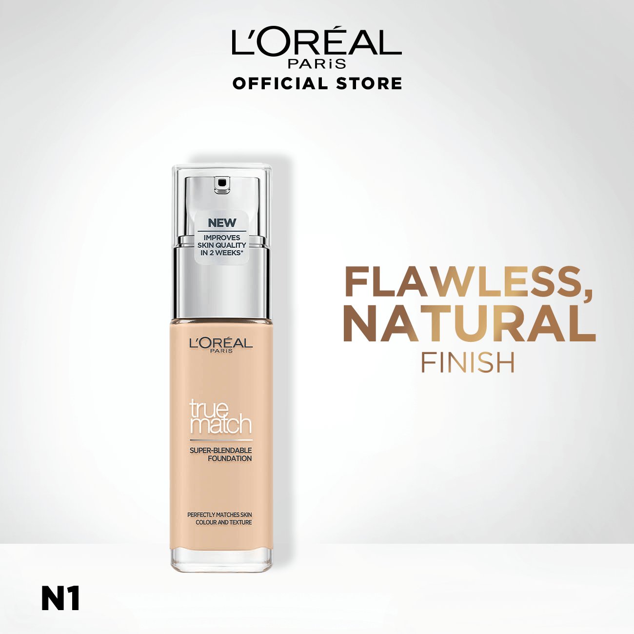 True Match Liquid Foundation SPF16 - N1 Nude Ivory